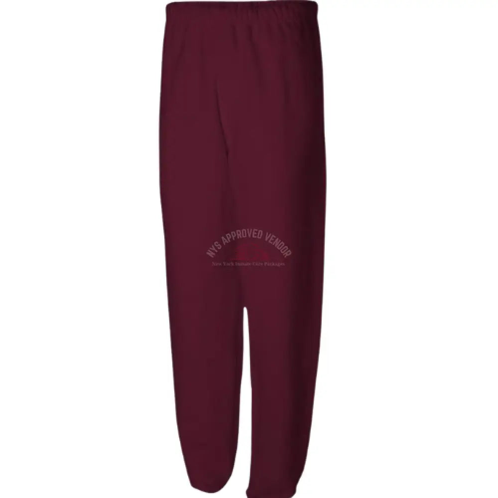 Sweatpants w/Pockets 100% Cotton (Maroon) – NYS Approved Vendor Corp.